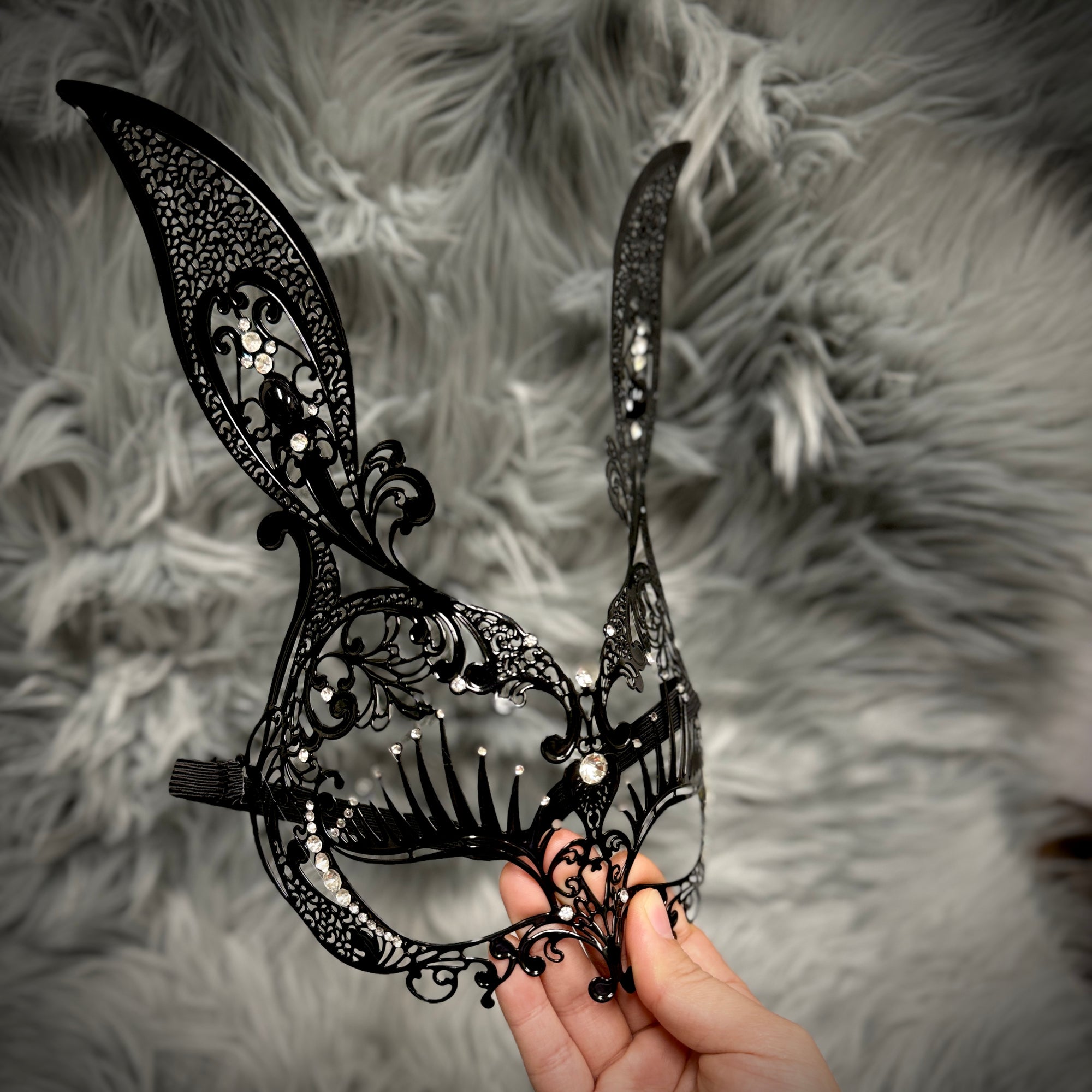 Women's Bunny Masquerade Mask, Venetian Laser Cut Bunny Mask, Rabbit M ...