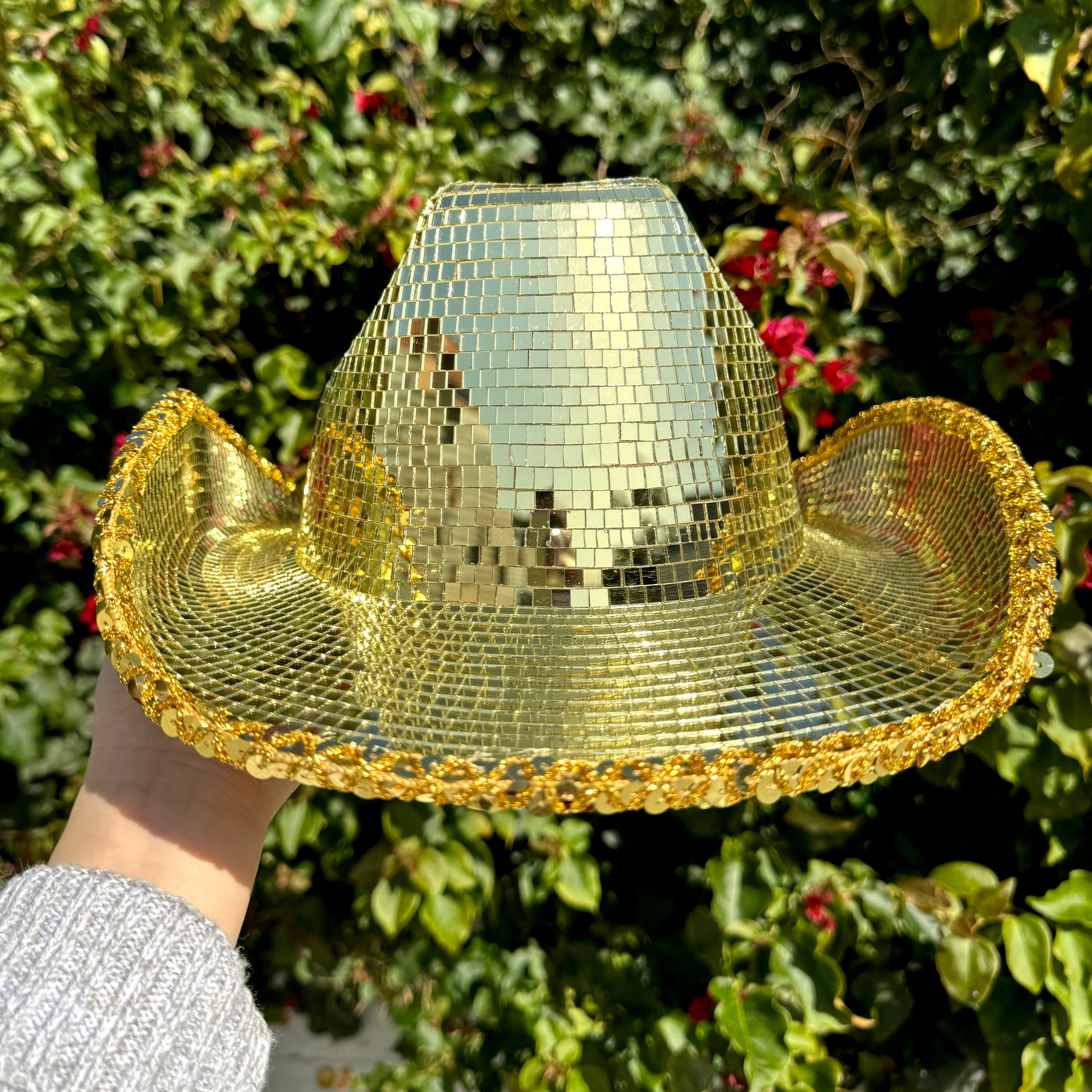 Disco Ball Mirror Cowboy Hat, Sparkly Concert Hat for Music Festivals ...