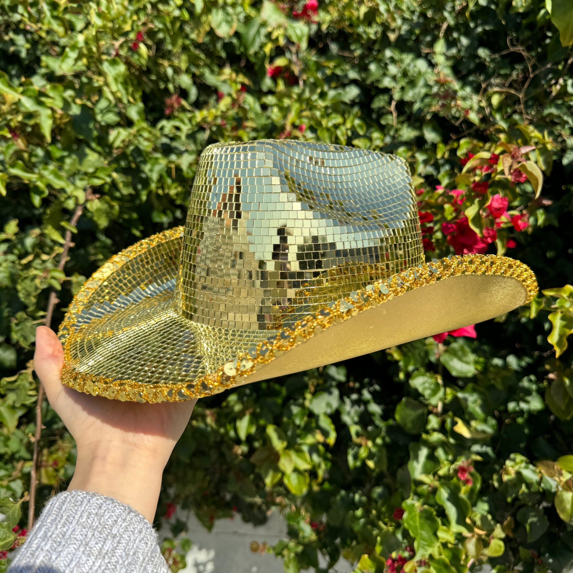 Disco Ball Mirror Cowboy Hat, Sparkly Concert Hat for Music Festivals ...